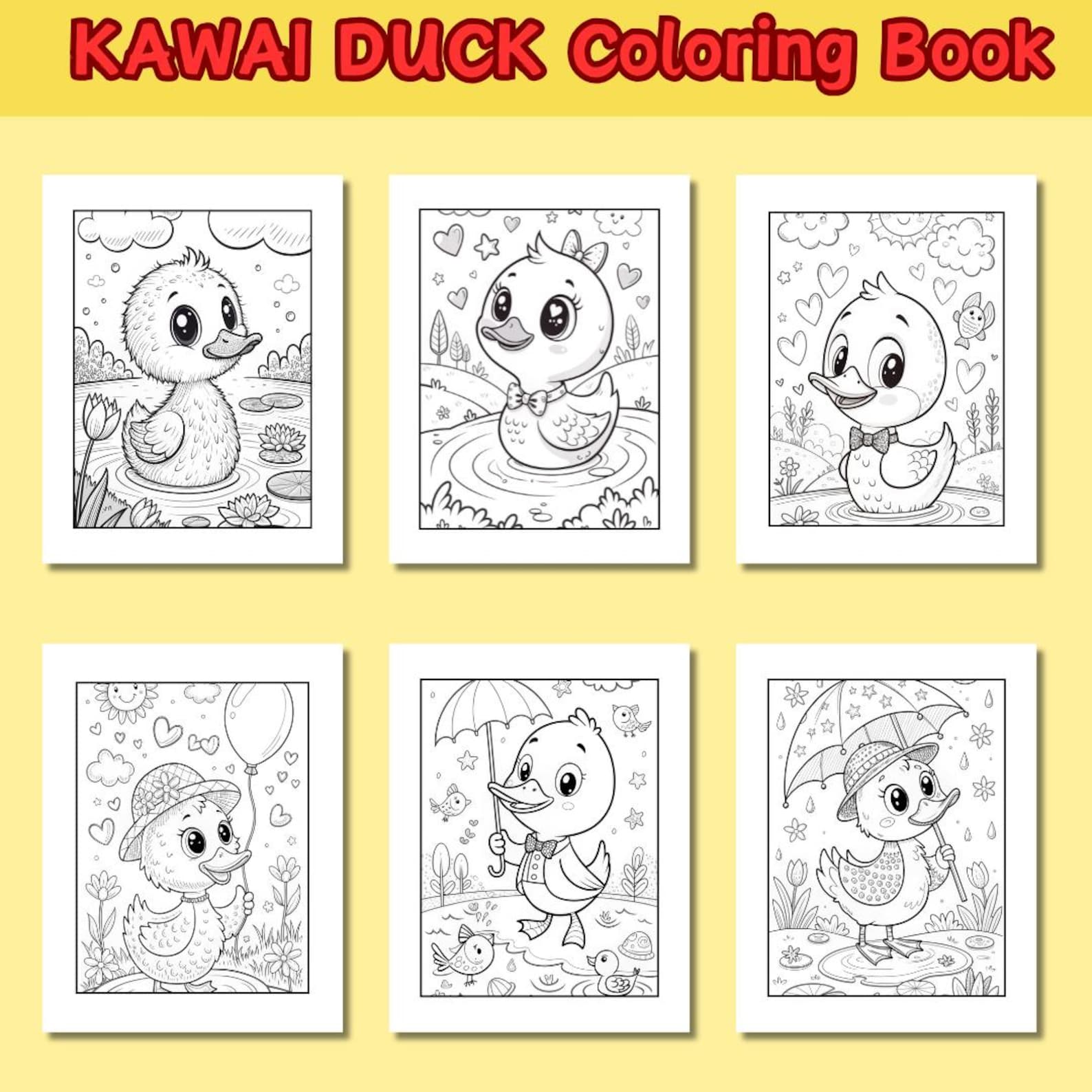 Duck Coloring Book, Duck Printable Coloring Book, Baby Duck Coloring ...