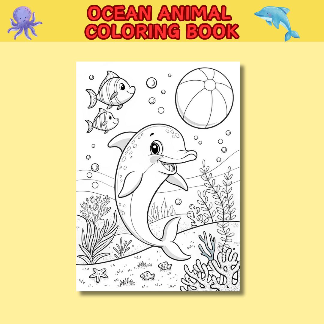 Ocean Animal Coloring Page, Sea Animals Coloring Book, Marine Life ...