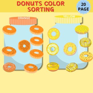 Donut Color Sorting, Color Matching, Kids Color Activities, Printable ...
