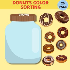 Donut Color Sorting, Color Matching, Kids Color Activities, Printable ...