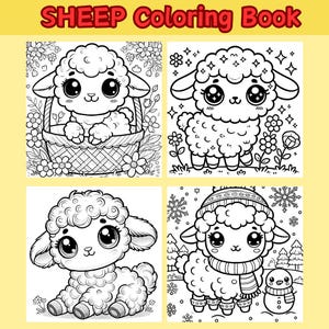 Kawaii Sheep Coloring Pages, Chibi Sheep Coloring Sheets, Adorable ...