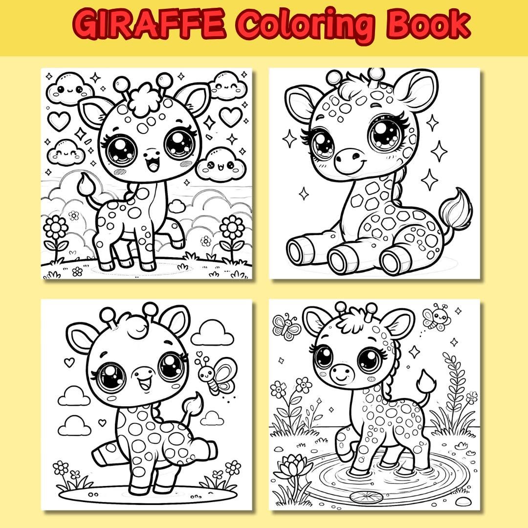 Bold and Easy, Kawaii Giraffe Coloring Book, Cute Giraffe Coloring ...