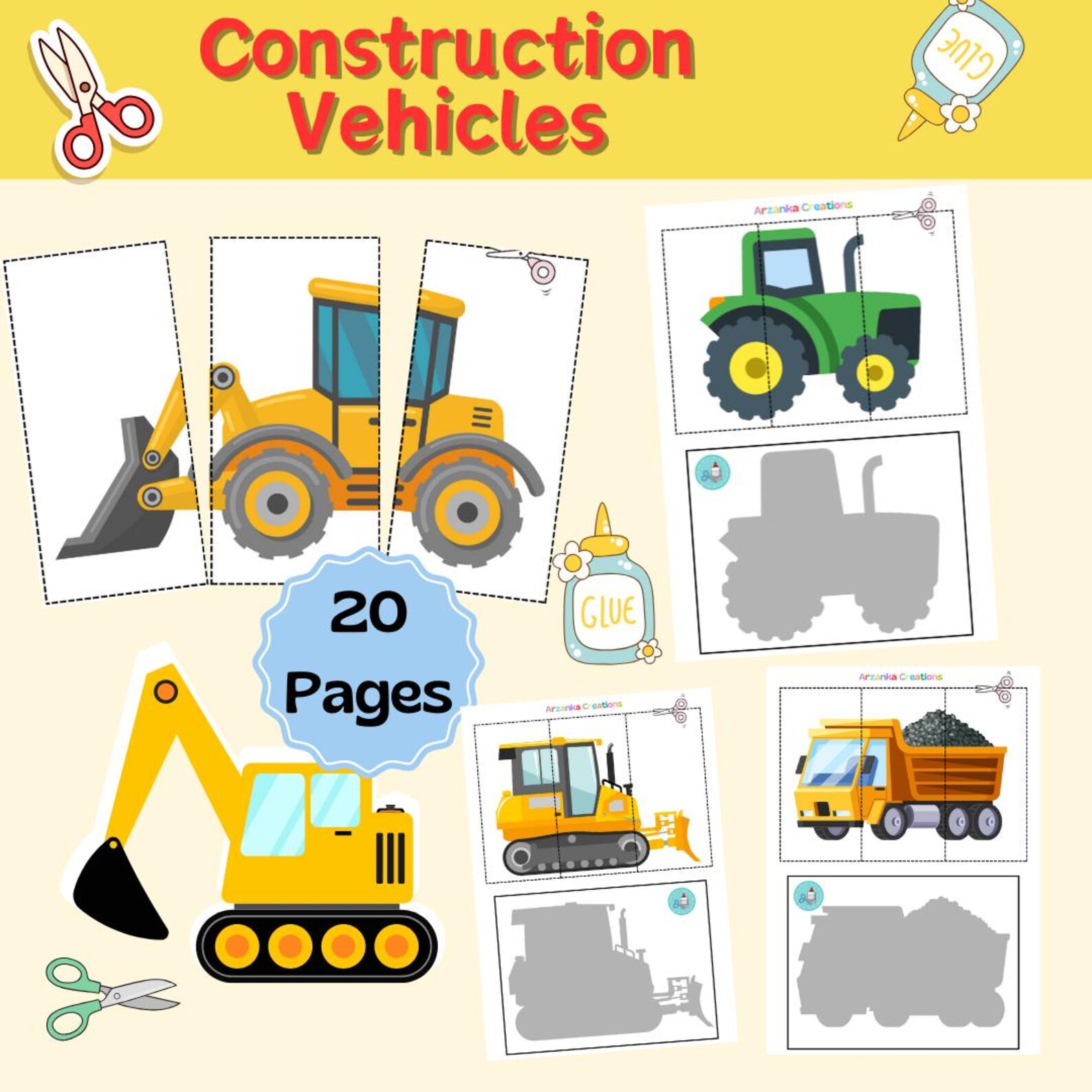 Construction Vehicle Worksheets, Printable Construction Vehicle ...