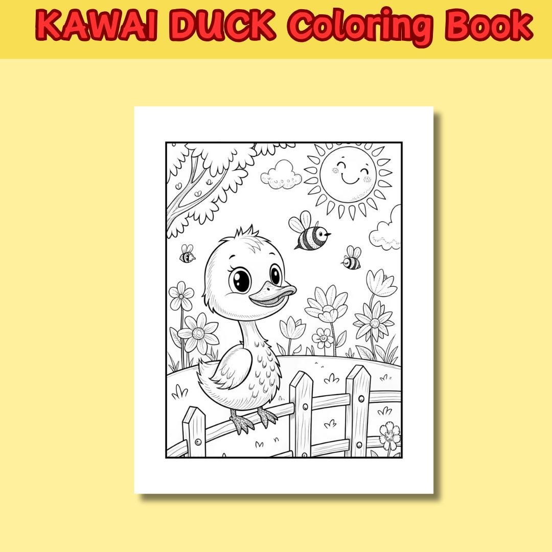 Duck Coloring Book, Duck Printable Coloring Book, Baby Duck Coloring ...