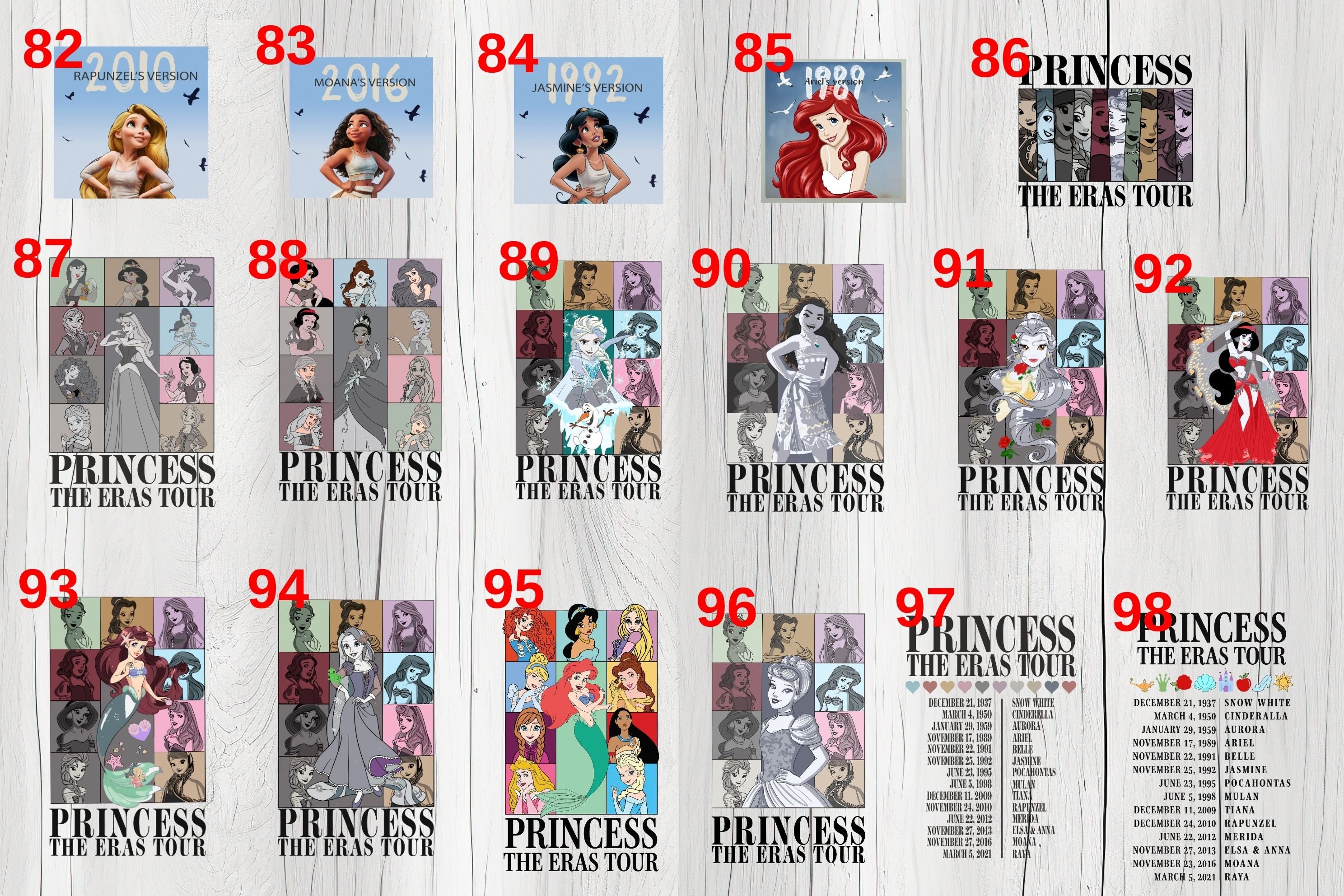 Disney Princess Dtf Gang Sheet, Disney Princess Ready to Press ...