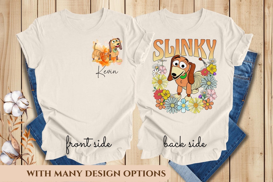 Custom Toy Story Slinky Shirt, Double Side Slinky Dog Shirt, Retro Toy ...