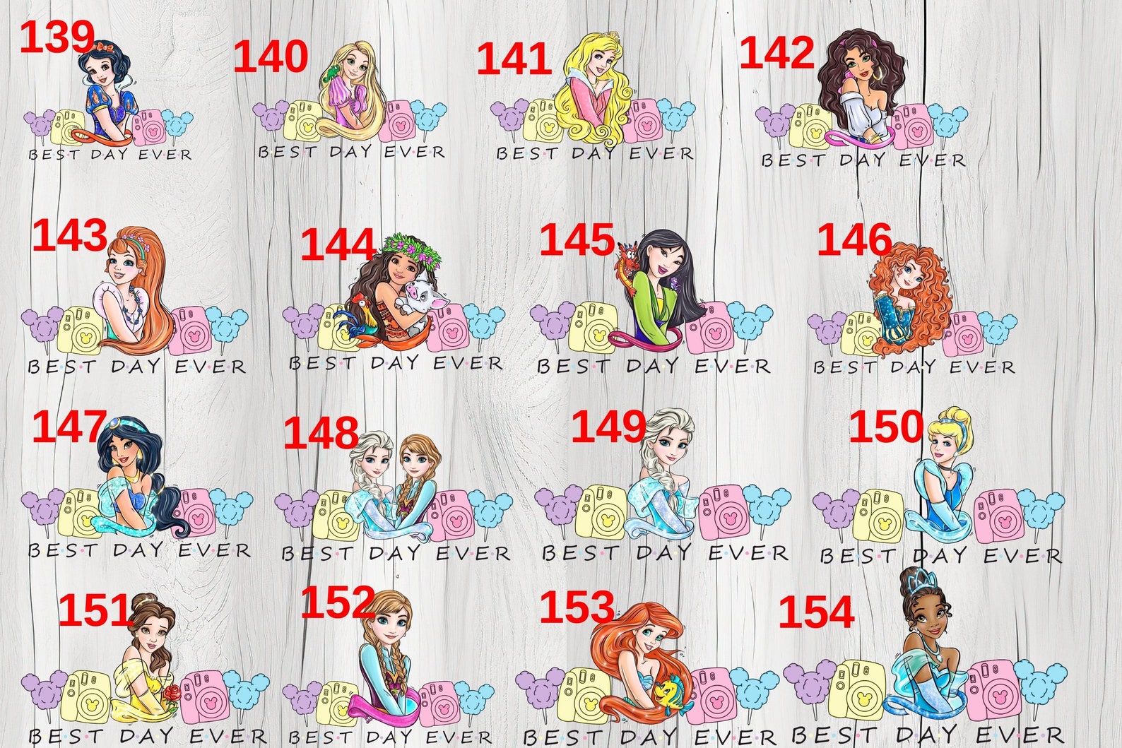 Disney Princess Dtf Gang Sheet, Disney Princess Ready to Press ...