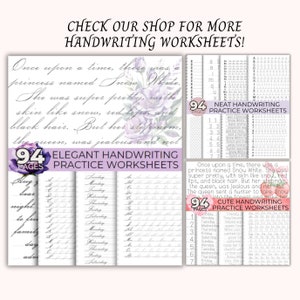 Cursive Handwriting Practice Worksheets Tracing Sheets Alphabet Tracing ...