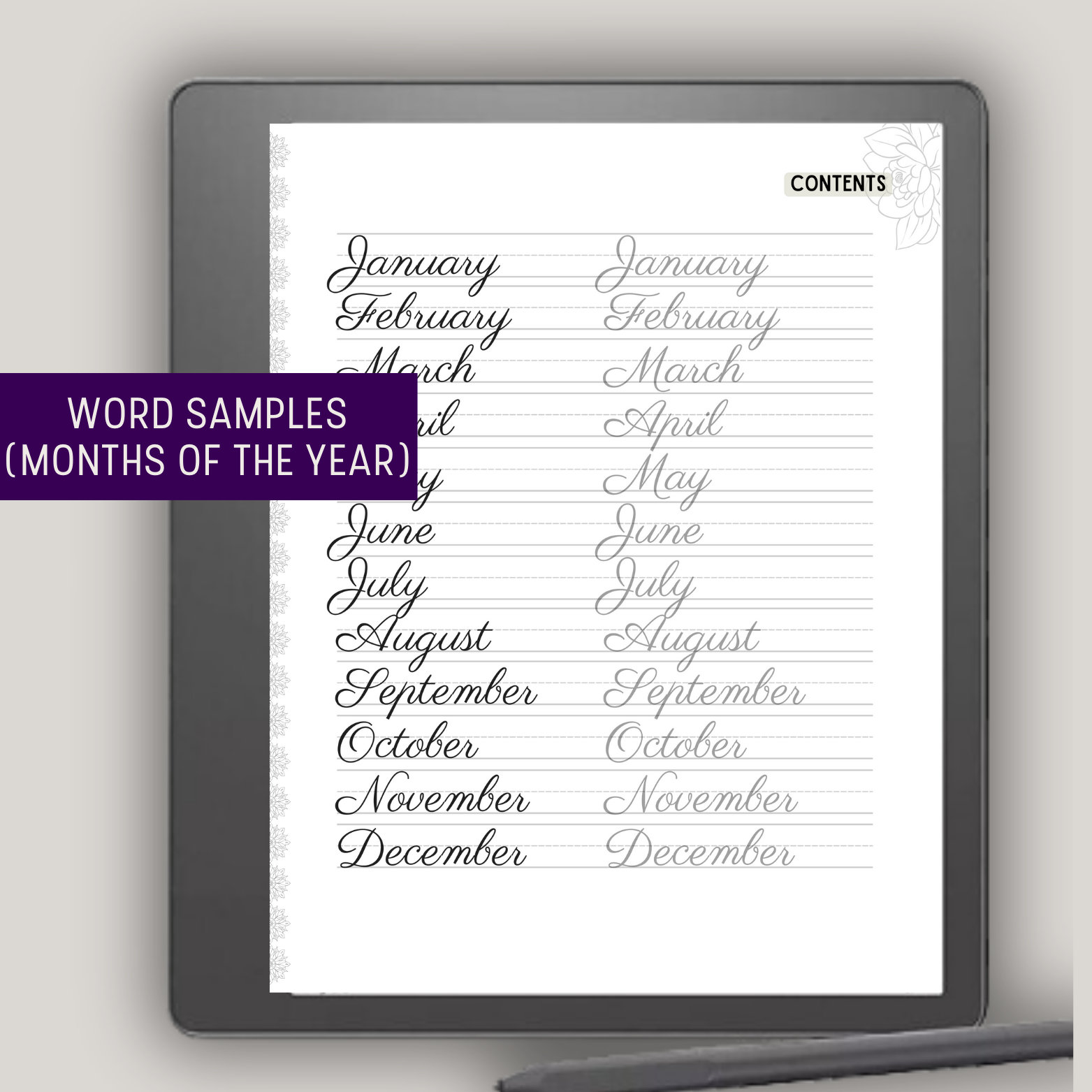 Kindle Scribe Cursive Handwriting Practice Worksheets Tracing Sheets ...