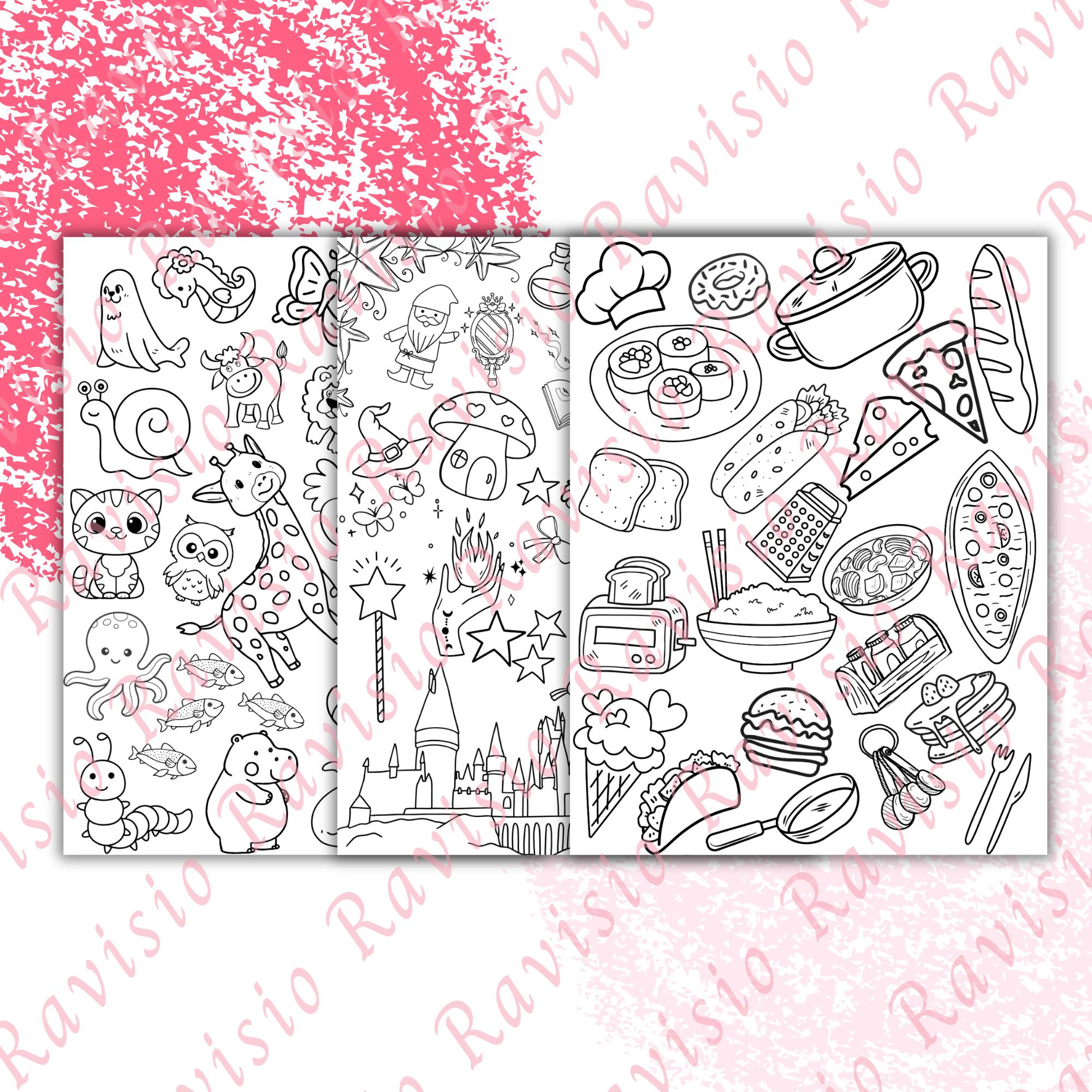 Printable Doodle Coloring Pages, Coloring Sheets for Kids, Adults ...