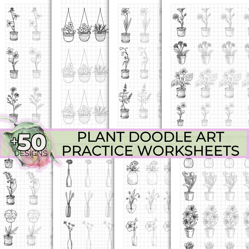 Drawing Exercise Flower - Etsy