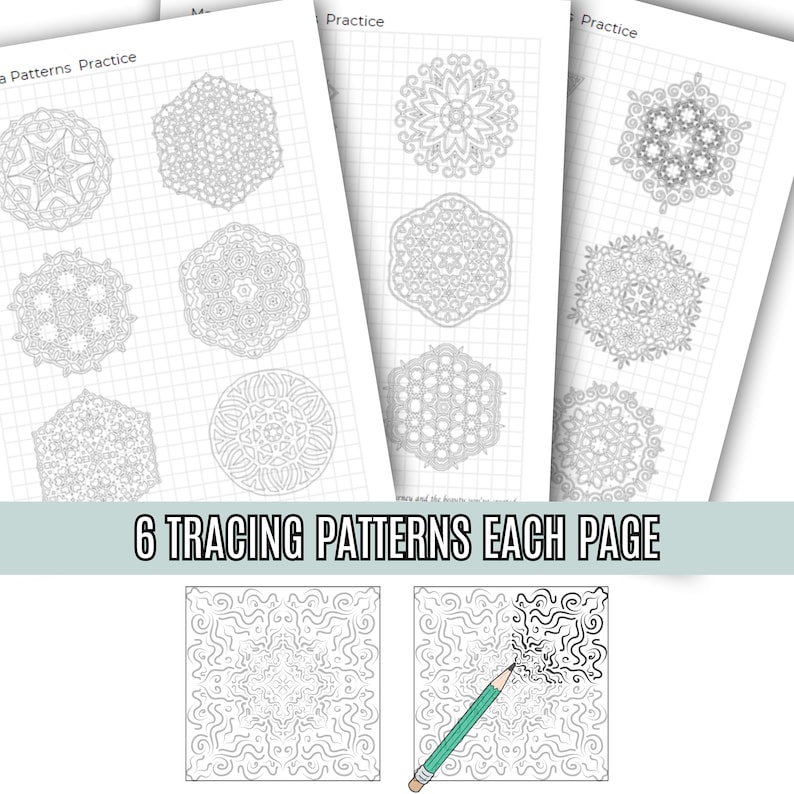 Mandala Pattern Practice Sheet Mandala Pattern Template Training Sheets ...
