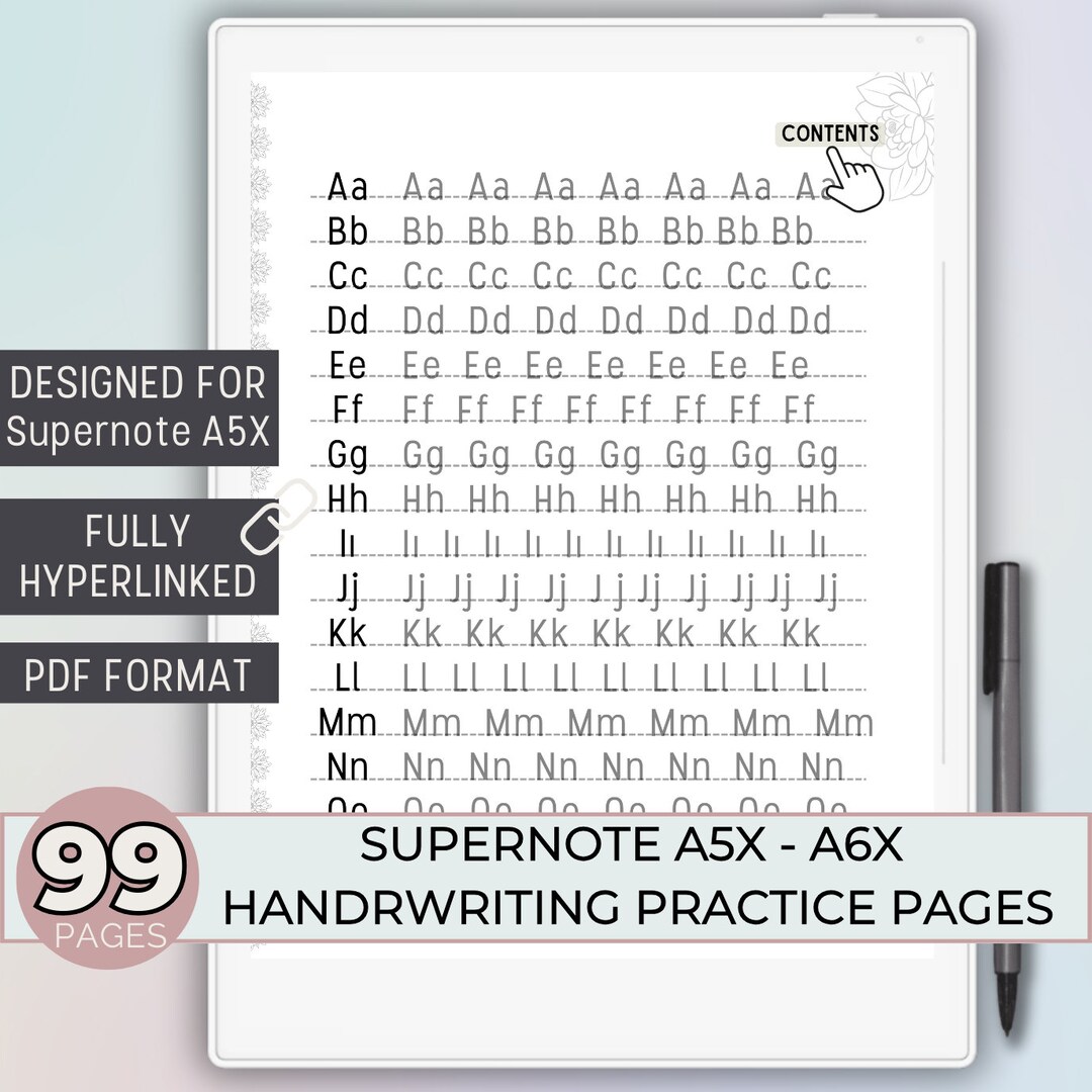 Supernote Handwriting Practice Worksheets Supernote Tracing Sheets ...