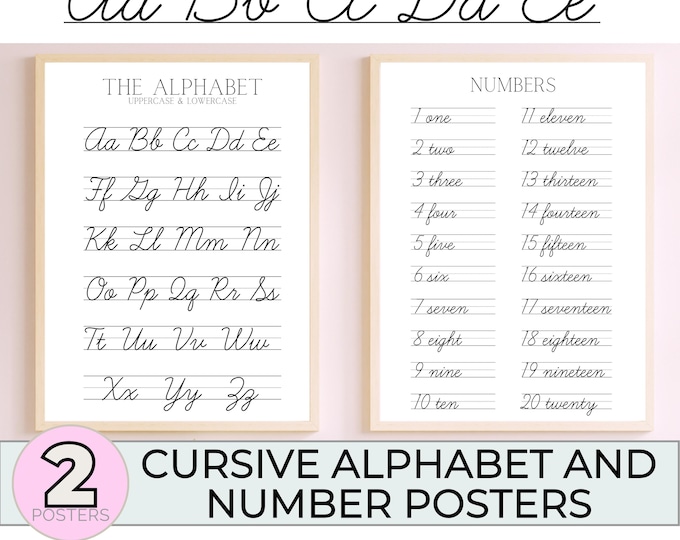 Cursive & Manuscript Print Handwriting Chart | Horizontal Printable ...