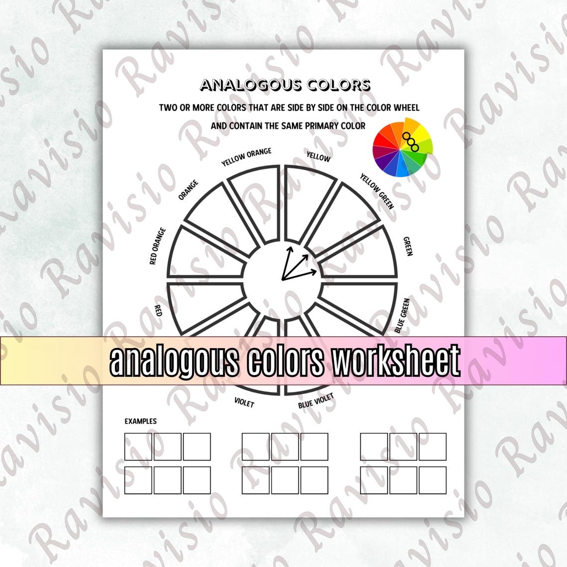 Color Theory Worksheets Printable, Color Wheel Painting Lesson Art ...