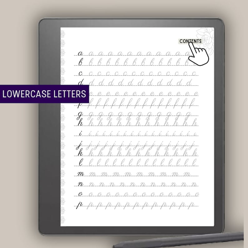 Kindle Scribe Cursive Handwriting Practice Worksheets Tracing Sheets ...