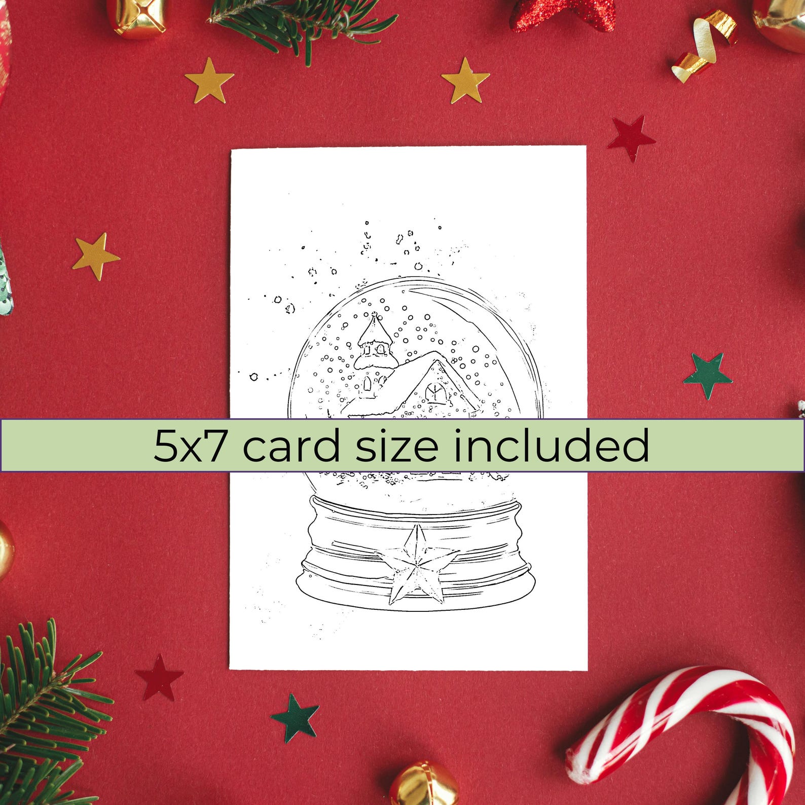 Christmas Snow Globe Outline Drawings for Painting, Watercolor Drawing ...