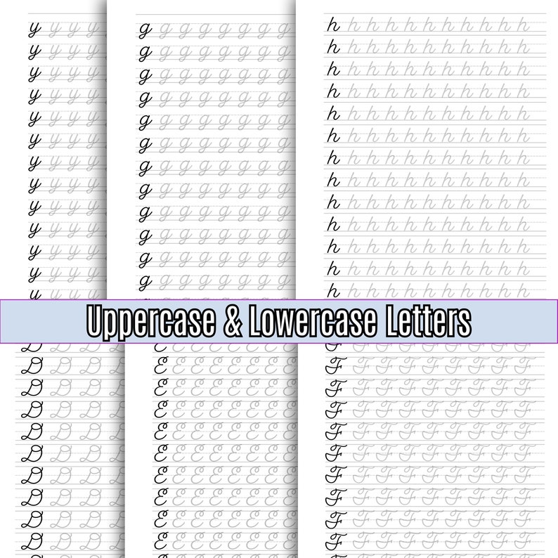 Cute Cursive Handwriting Practice Worksheets Printable Tracing Sheets ...