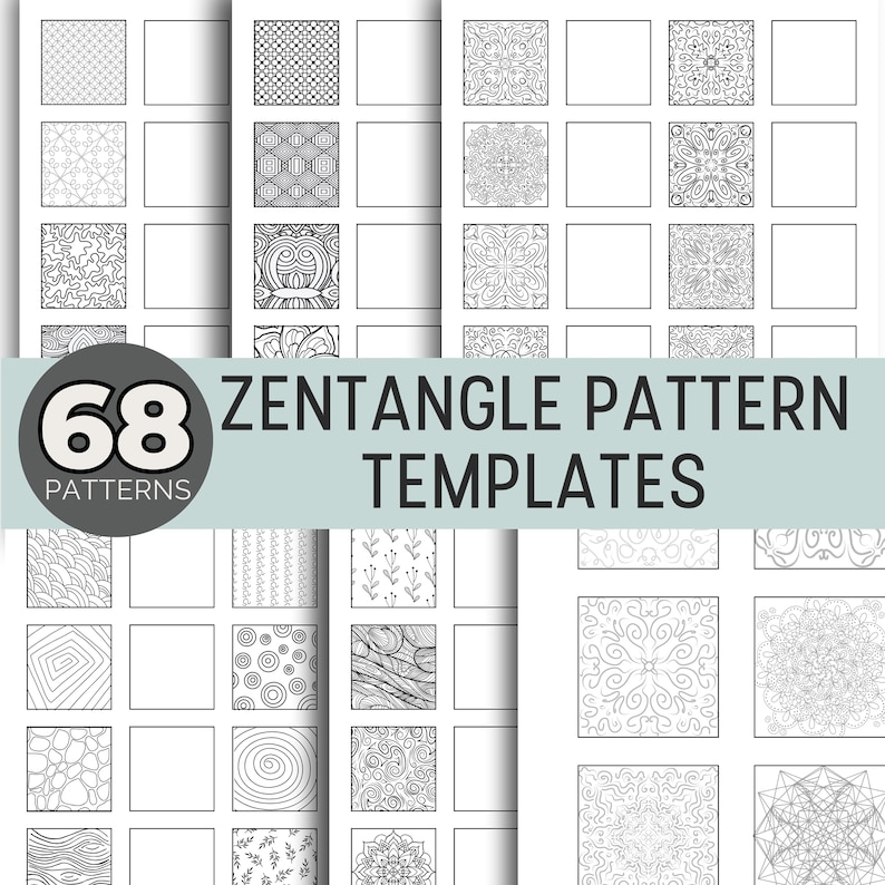 Zentangle Pattern Template Practice Worksheets Zen Doodle Patterns ...