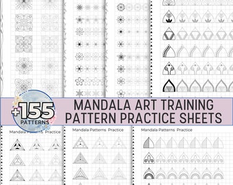 Mandala Pattern Practice Sheet Mandala Pattern Template Training Sheets ...