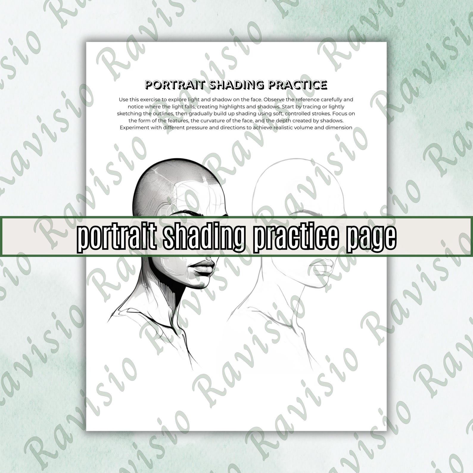 Head Drawing Practice Worksheets, Portrait Drawing Tutorial Printable ...