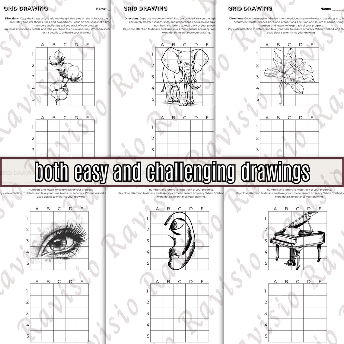 Art Class Printable Bundle - Drawing Lesson Worksheets, Pencil Drawing ...