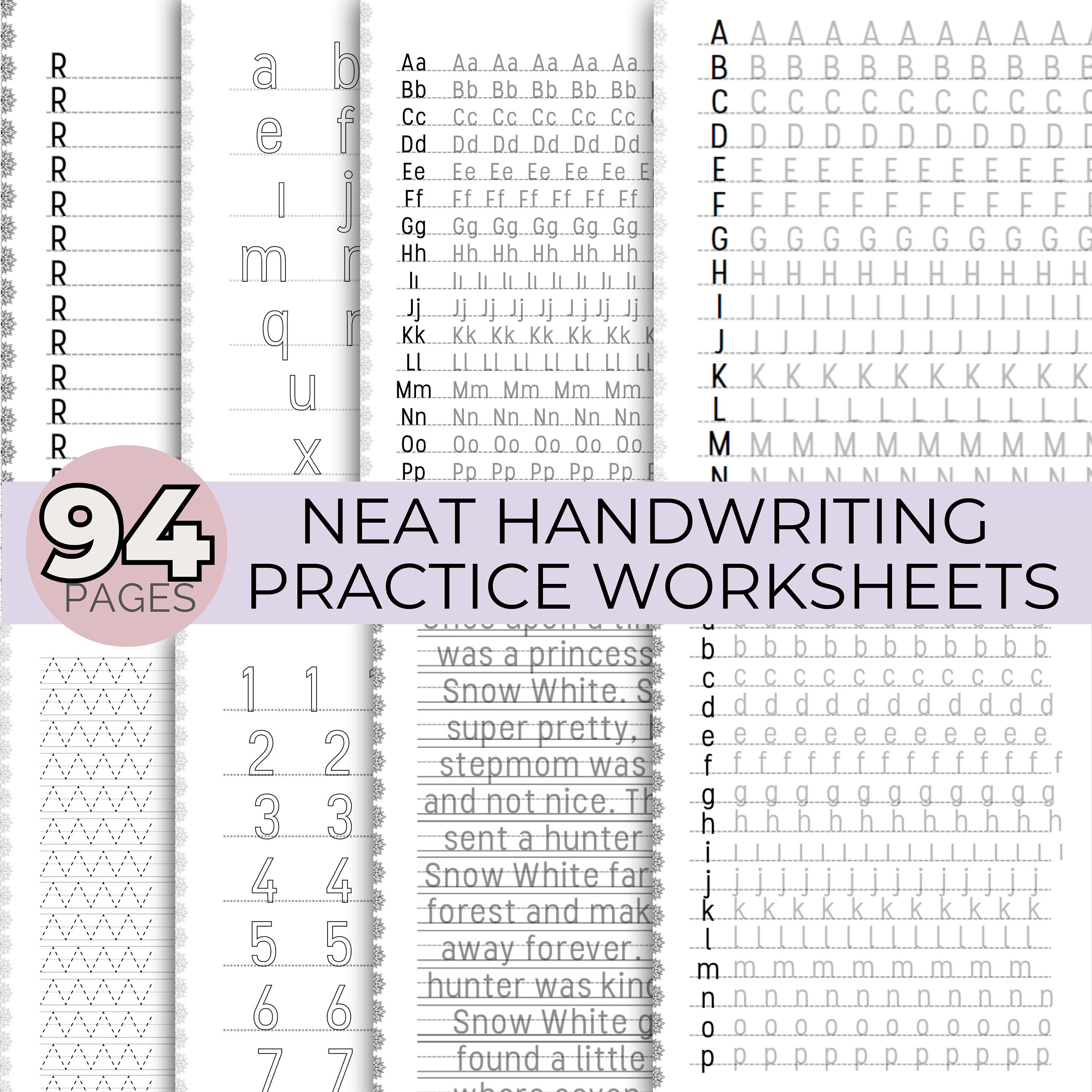 Hojas de trabajo de práctica de escritura ordenada Imprimibles Mejorar ...