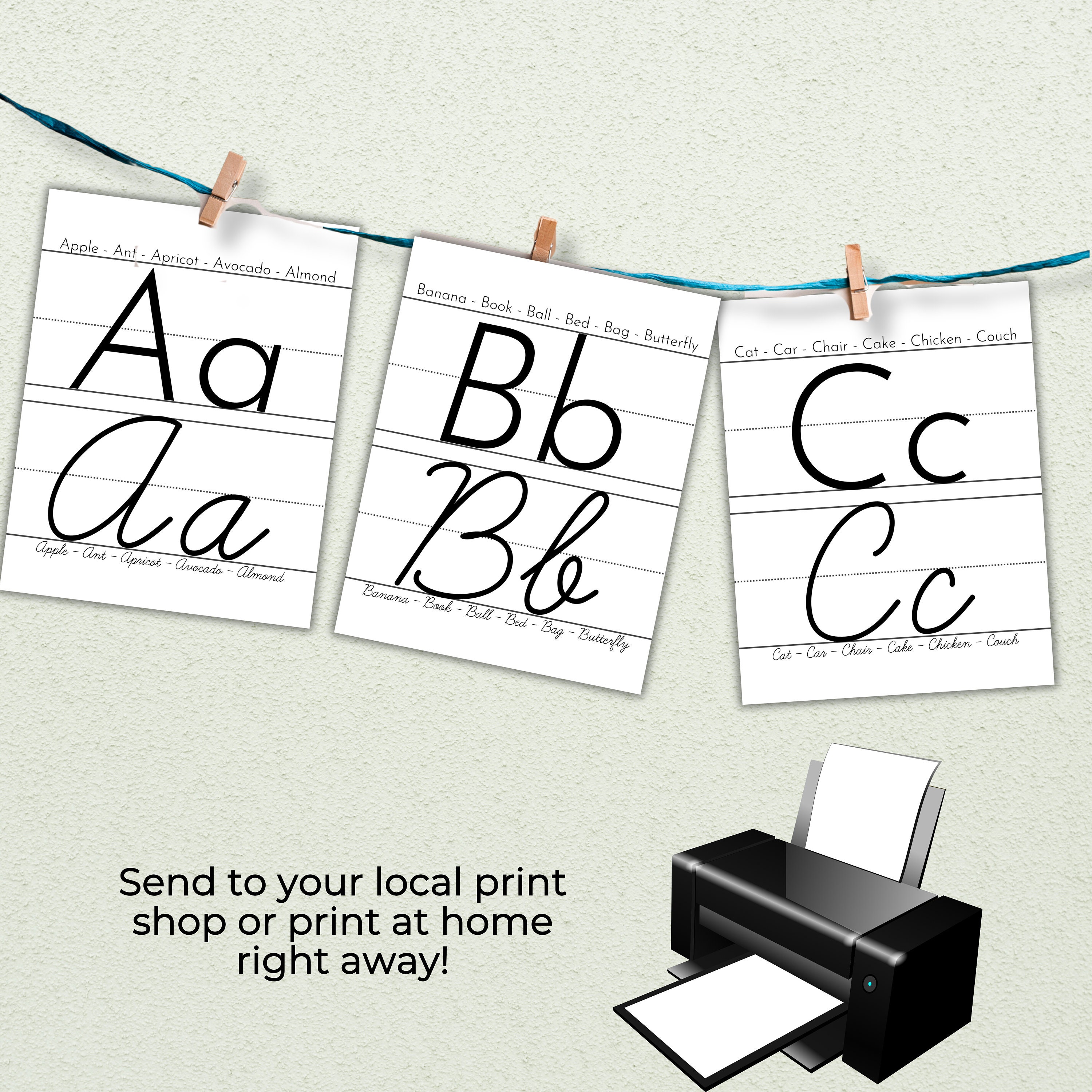 Cursive Alphabet Cards, Cursive Poster, Classroon Poster, Cursive ...