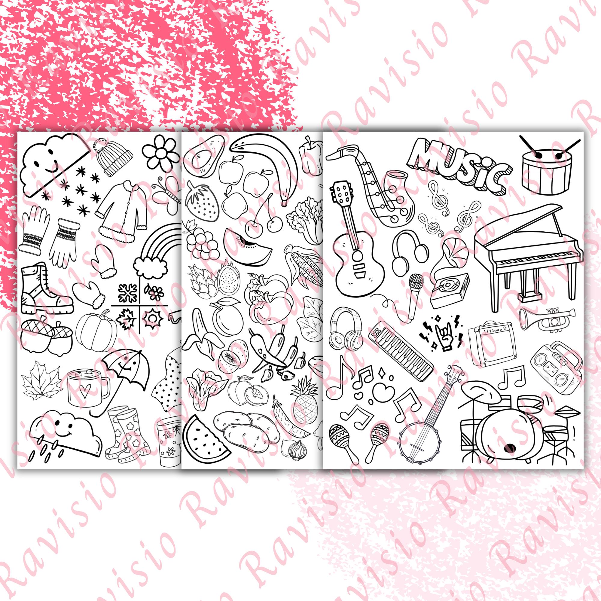 Printable Doodle Coloring Pages, Coloring Sheets for Kids, Adults ...