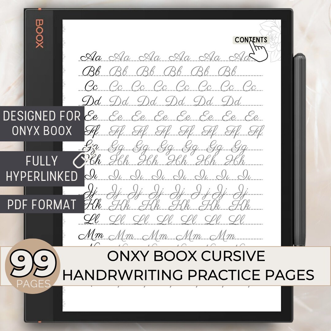 Onyx Boox Cursive Handwriting Practice Tracing Sheets Onyx Boox Tab ...