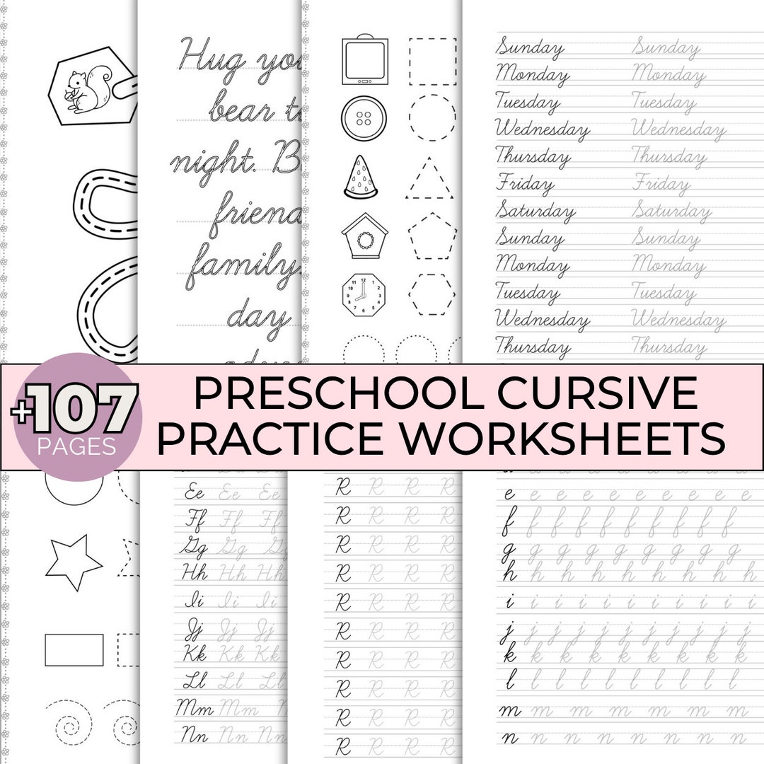 Cursive for Kids, Preschool Kindergarten Homeschool Cursive Handwriting ...