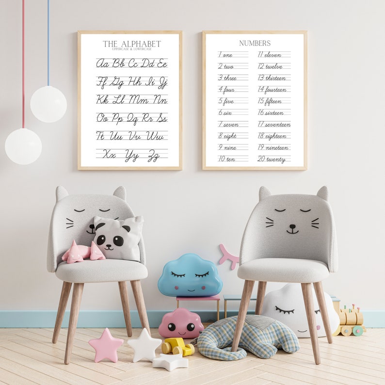 Cursive Writing Chart Poster, Cursive Alphabet Poster, Cursive Chart ...