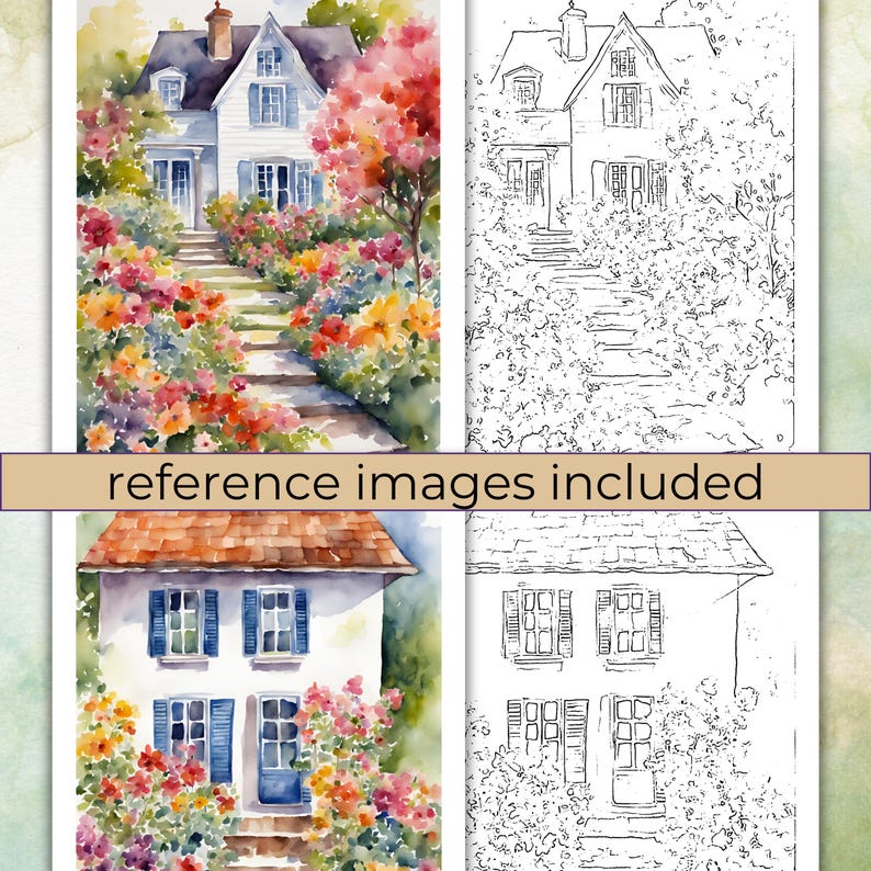 House Outline Drawings for Painting, Watercolor Drawing Outlines, House ...