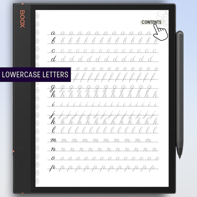 Onyx Boox Cursive Handwriting Practice Tracing Sheets Onyx Boox Tab ...