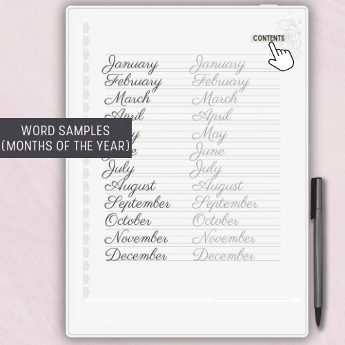 Supernote Cursive Handwriting Practice Worksheets Supernote A5X Tracing ...