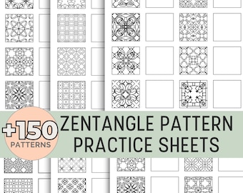 Zentangle Pattern Template Practice Worksheets Zen Doodle Patterns ...
