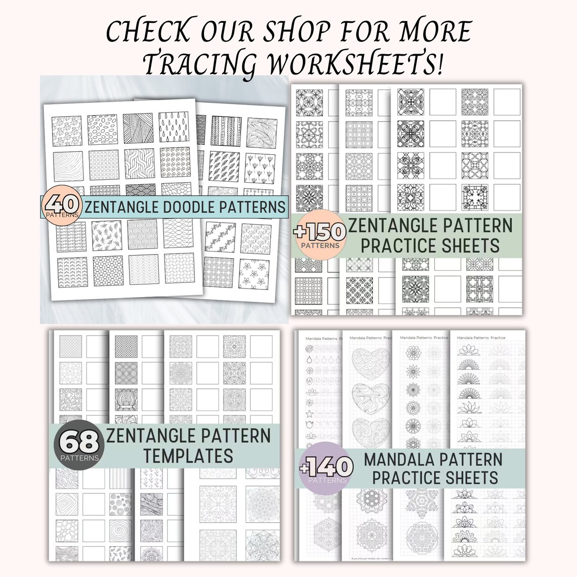 Mandala Art Training Sheets Mandala Pattern Practice Sheet Mandala ...