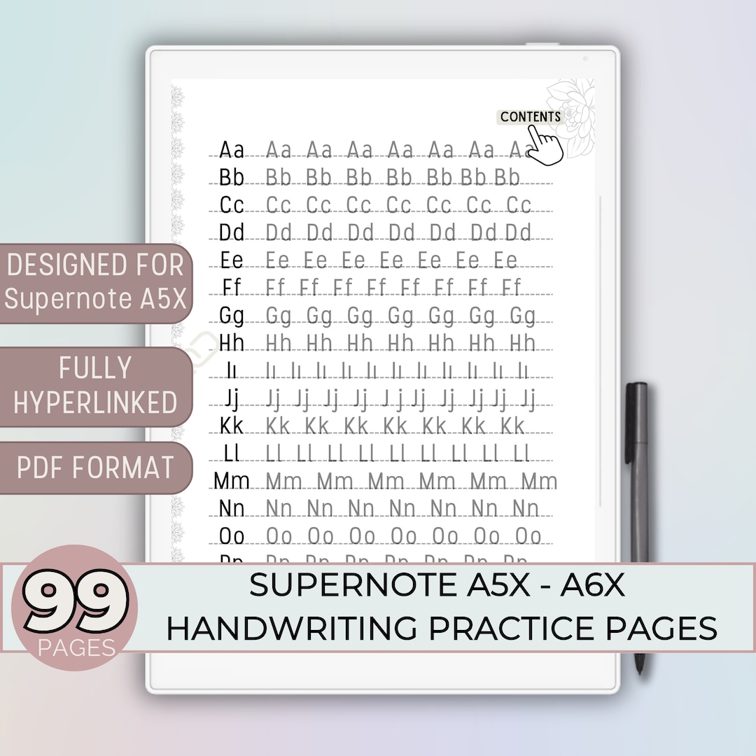 Supernote Handwriting Practice Worksheets Supernote Tracing Sheets ...