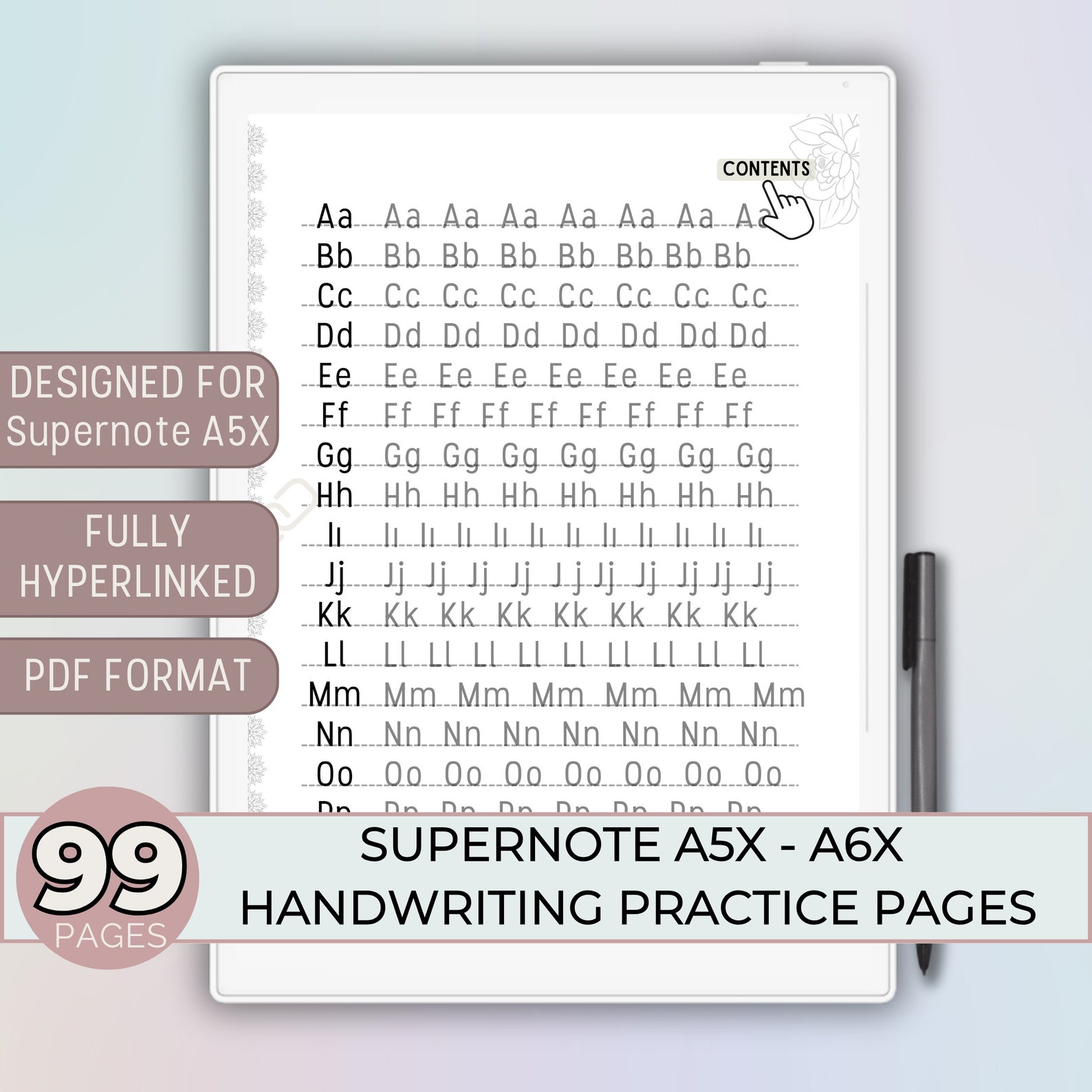 Supernote Handwriting Practice Worksheets Supernote Tracing Sheets ...