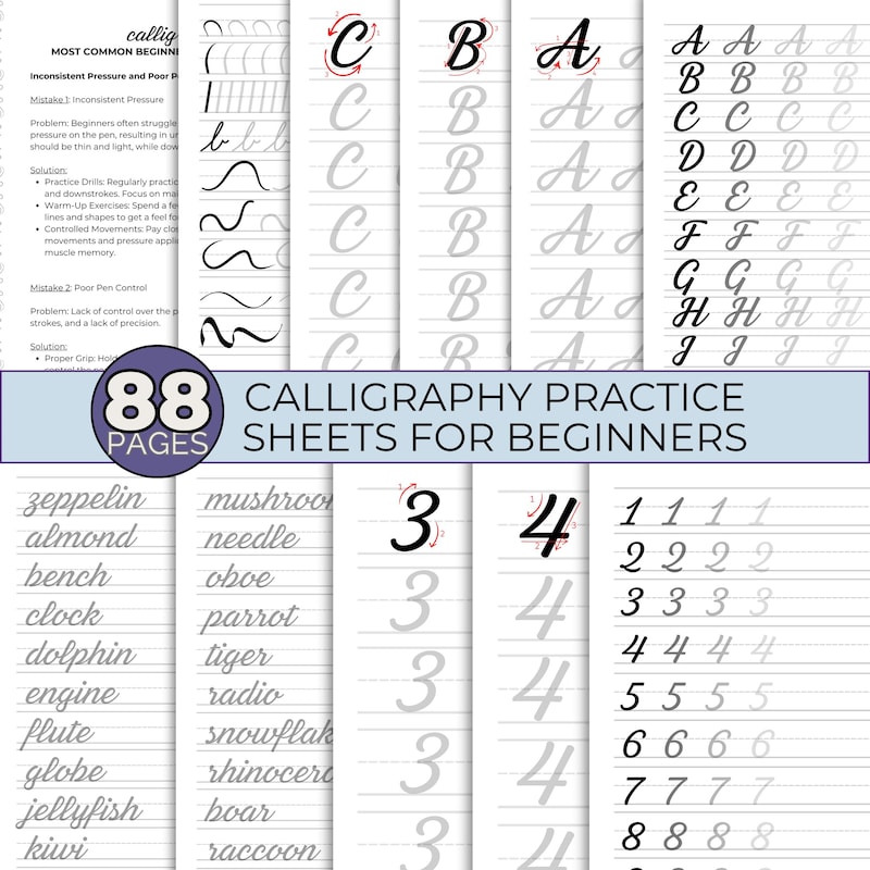 Calligraphy Tracing for Beginners Printables - Etsy UK