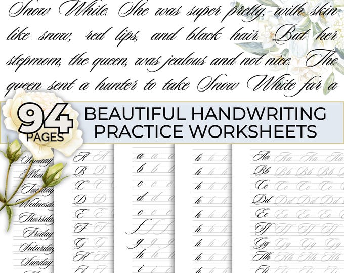 13 Pages Cursive Tracing Worksheet, Alphabet Cursive Printable, Days of ...