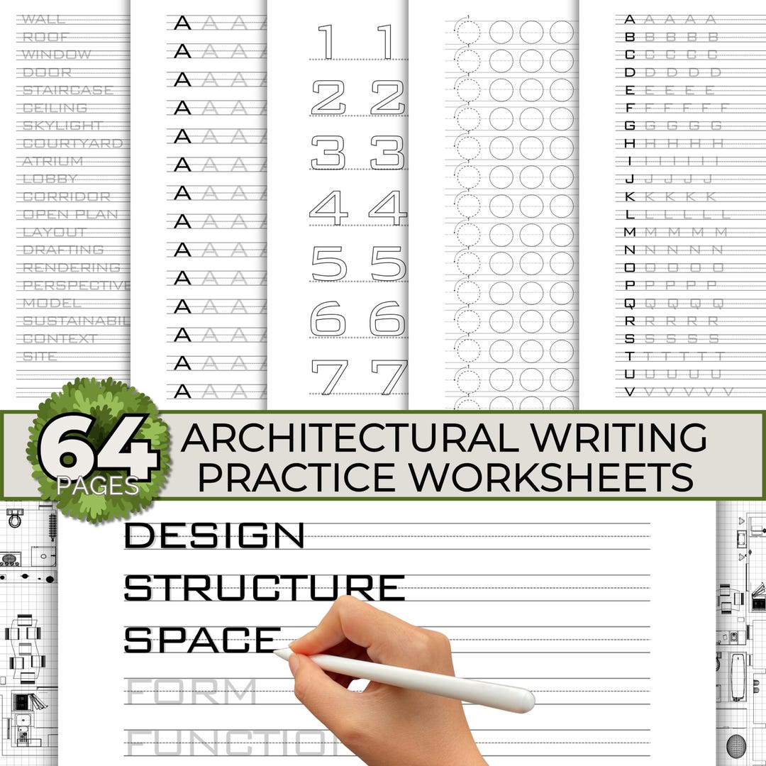 Architectural Handwriting Worksheets, Neat Architect Printable ...