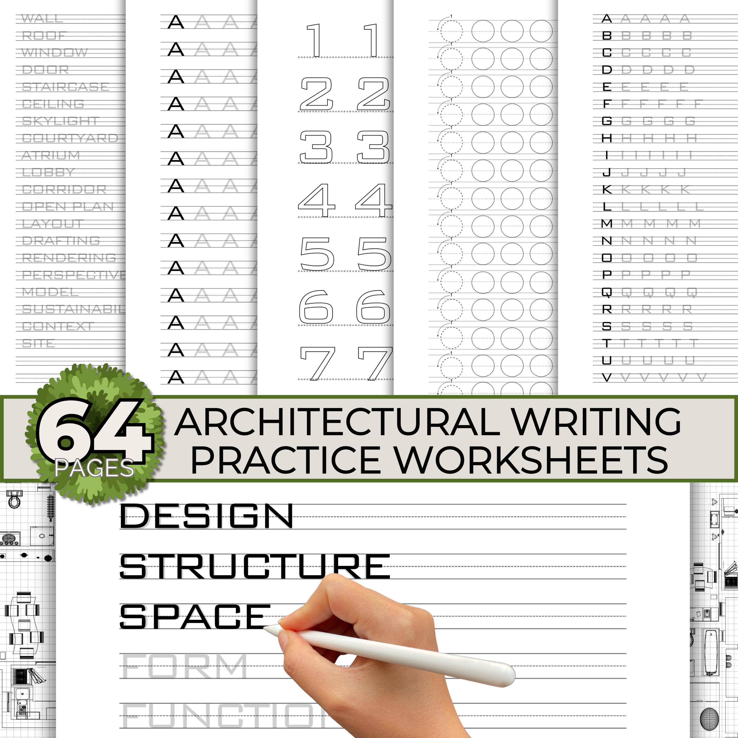 Architectural Handwriting Worksheets, Neat Architect Printable ...
