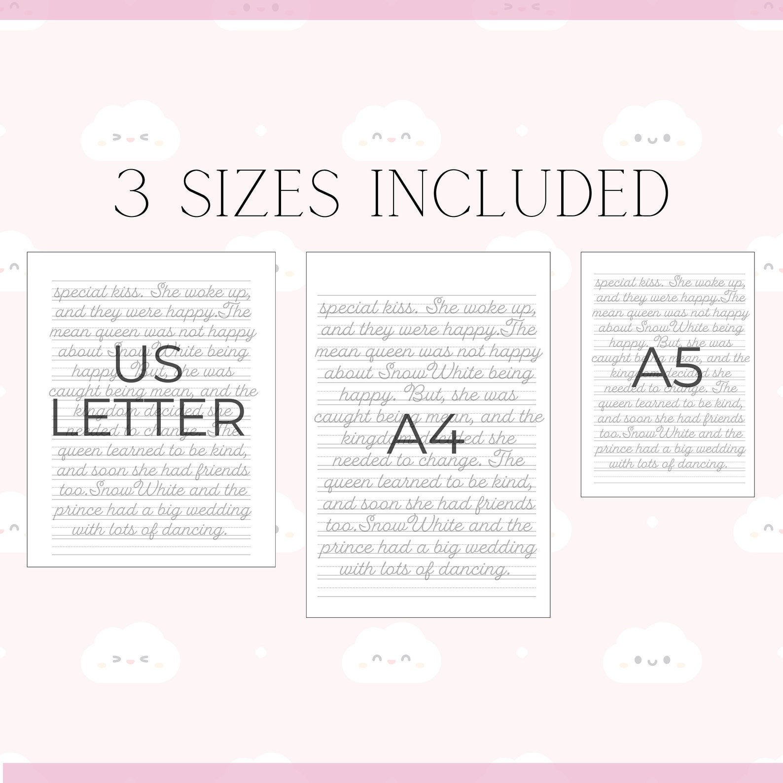 Cute Cursive Handwriting Practice Worksheets Printable Tracing Sheets ...