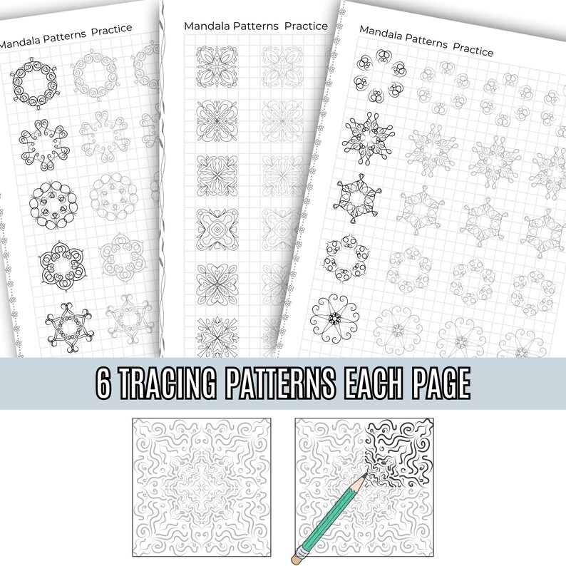 Mandala Art Training Sheets Mandala Pattern Practice Sheet Mandala ...