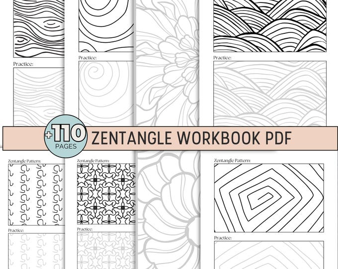 Beginner Zentangle Patterns – Printable Doodle Art Templates (digital ...