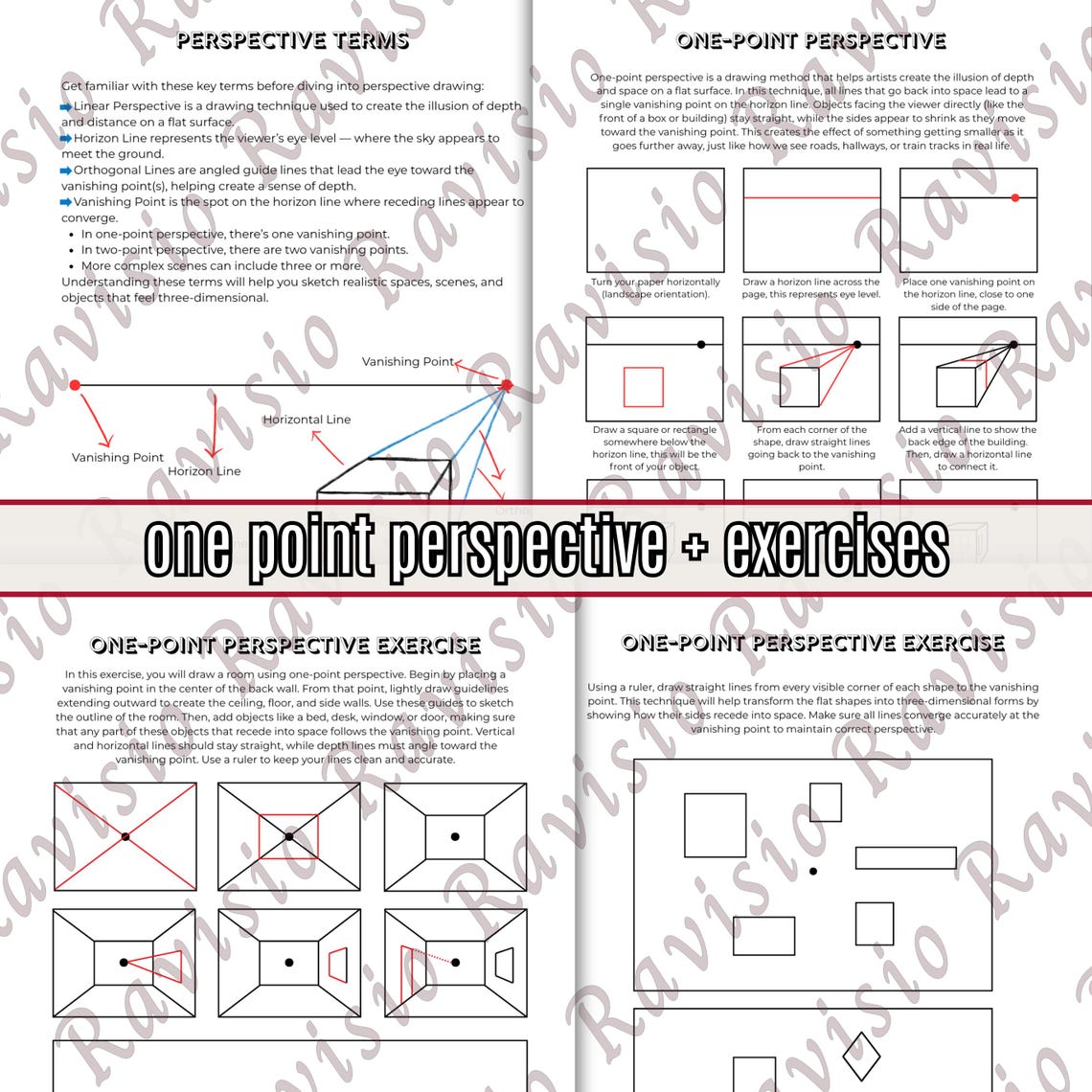 Art Class Printable Bundle - Drawing Lesson Worksheets, Pencil Drawing ...