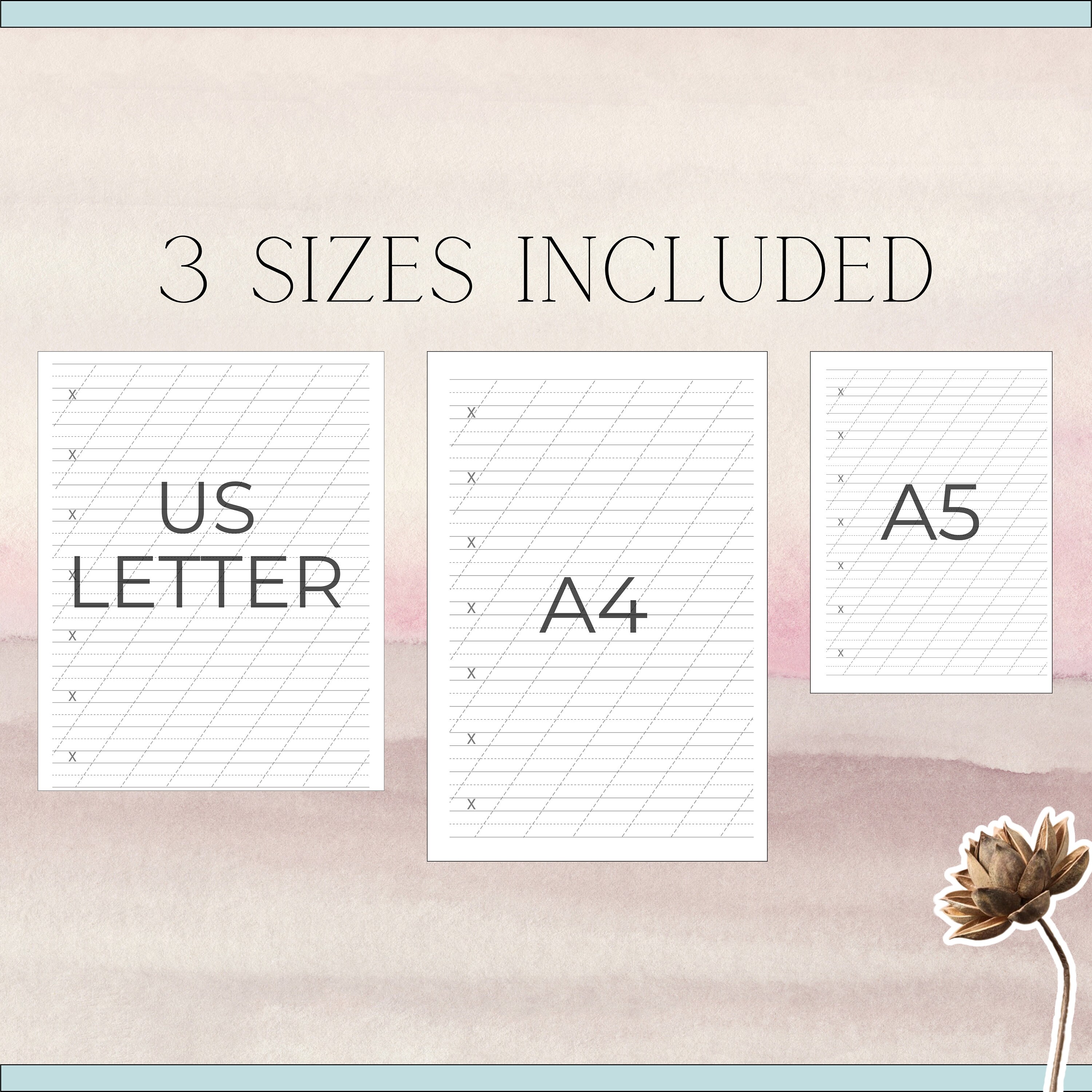 Calligraphy Practice Sheets, Calligraphy Handwriting Paper, Calligraphy ...