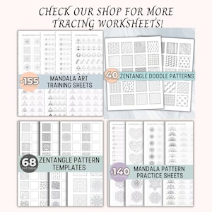 Zentangle Pattern Templates Practice Worksheets Zen Doodle Patterns ...