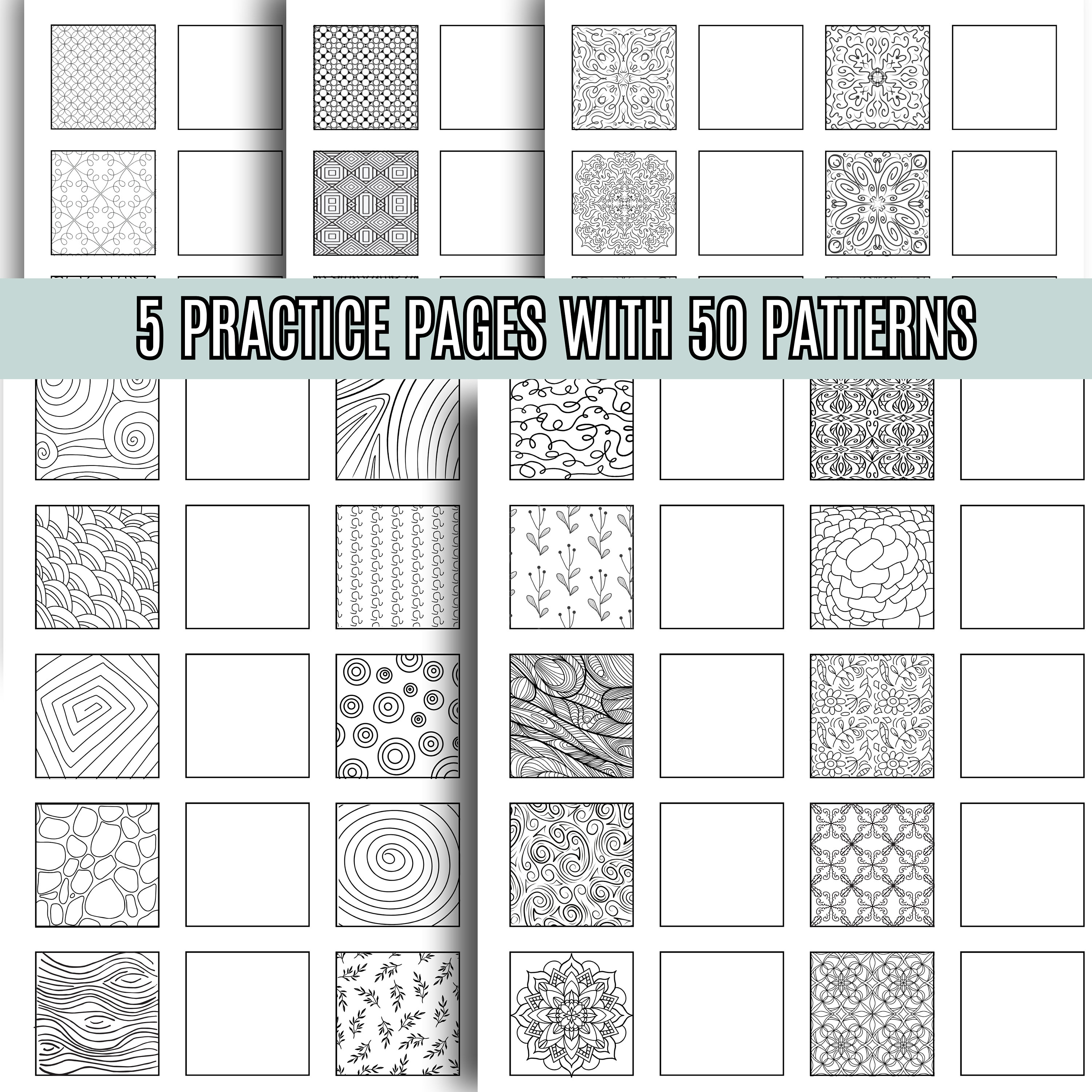 Zentangle Pattern Template Practice Worksheets Zen Doodle Patterns ...